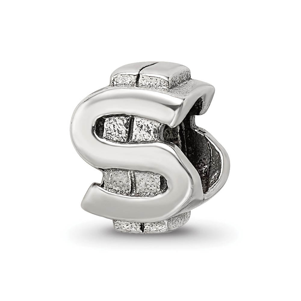 Sterling Silver Dollar Sign Bead Charm - Black Bow Jewelry Company