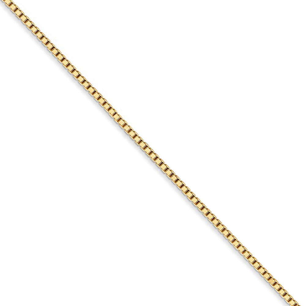 1.25mm, 14k Yellow Gold, Solid Box Chain Necklace - 20 Inch - Black Bow ...