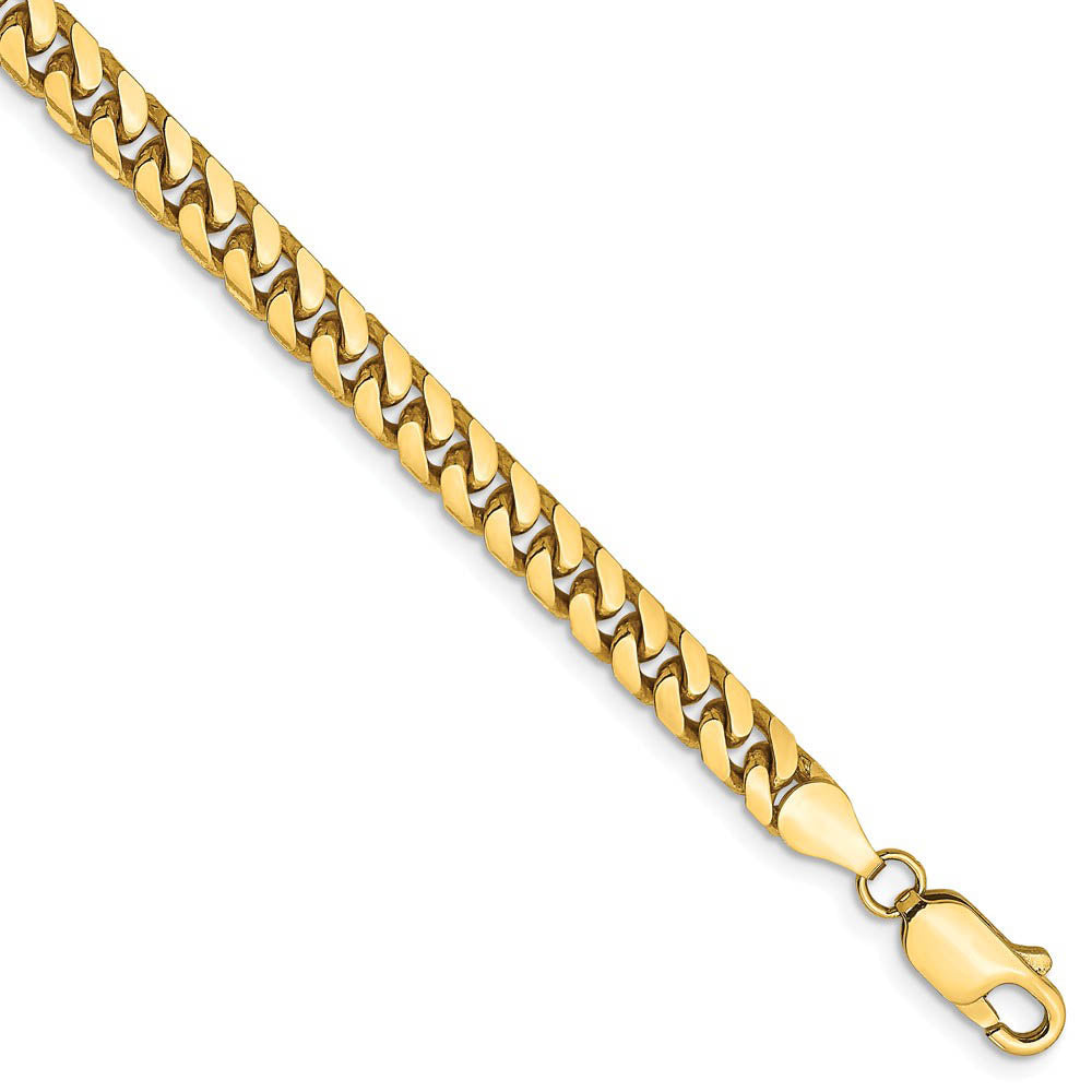 4.3mm, 14k Yellow Gold, Miami Cuban (Curb) Chain Bracelet - 7 Inch ...