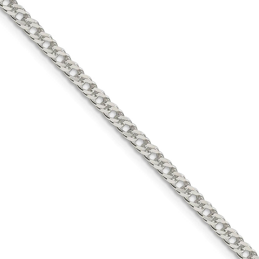 3.3mm, Sterling Silver, Solid Rambo Curb Chain Necklace - 18 Inch ...