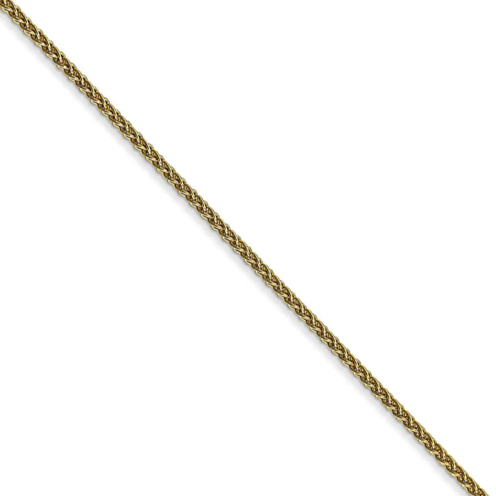 1.2mm 10k Yellow Gold Solid Wheat Chain Necklace - 16 Inch - Black Bow ...