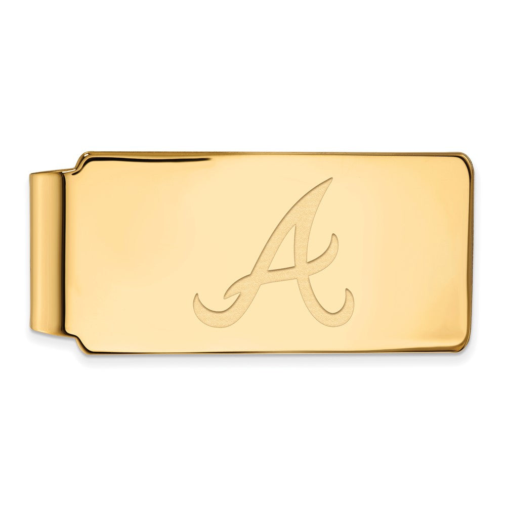 14K Gold Plated Silver MLB Atlanta Braves Fold Over Money Clip - Black ...