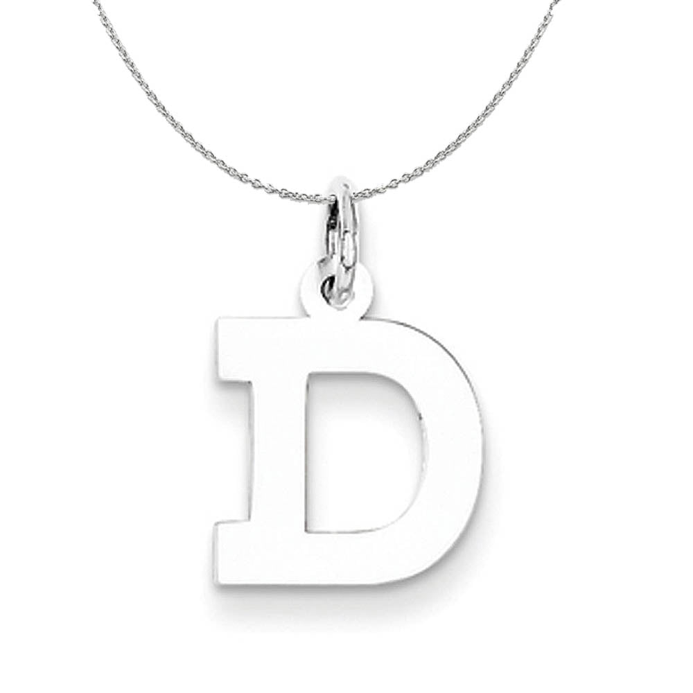 Silver, Amanda Collection Small Block Style Initial D Necklace - 16 ...
