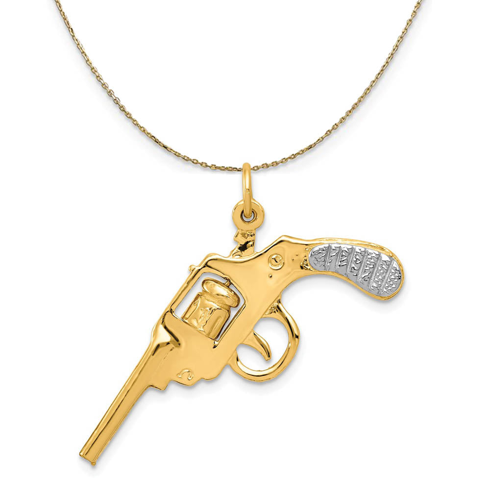 14k Yellow Gold Revolver Necklace - 16 Inch - Black Bow Jewelry Company