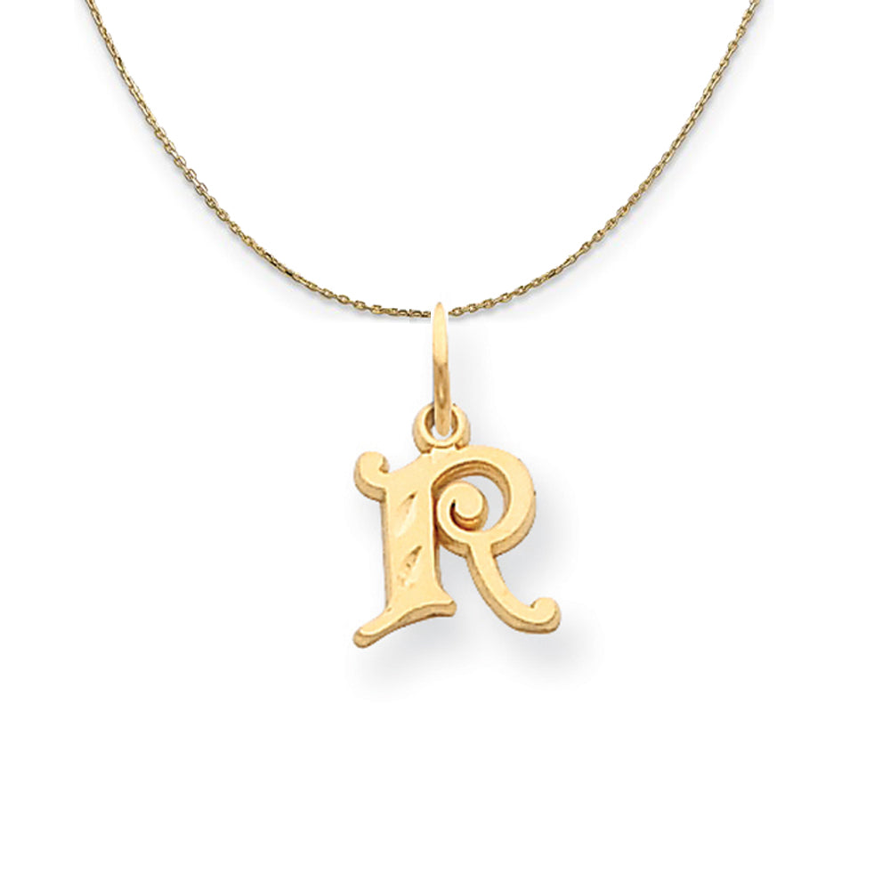 14k Yellow Gold, Isabelle, Mini Letter R Initial Necklace - 18 Inch ...