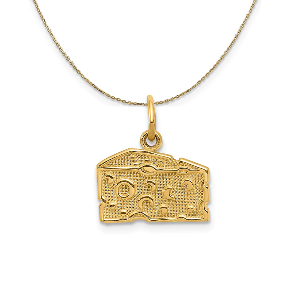 14k Yellow Gold Swiss Cheese (14mm) Necklace - 16 Inch - Black Bow ...