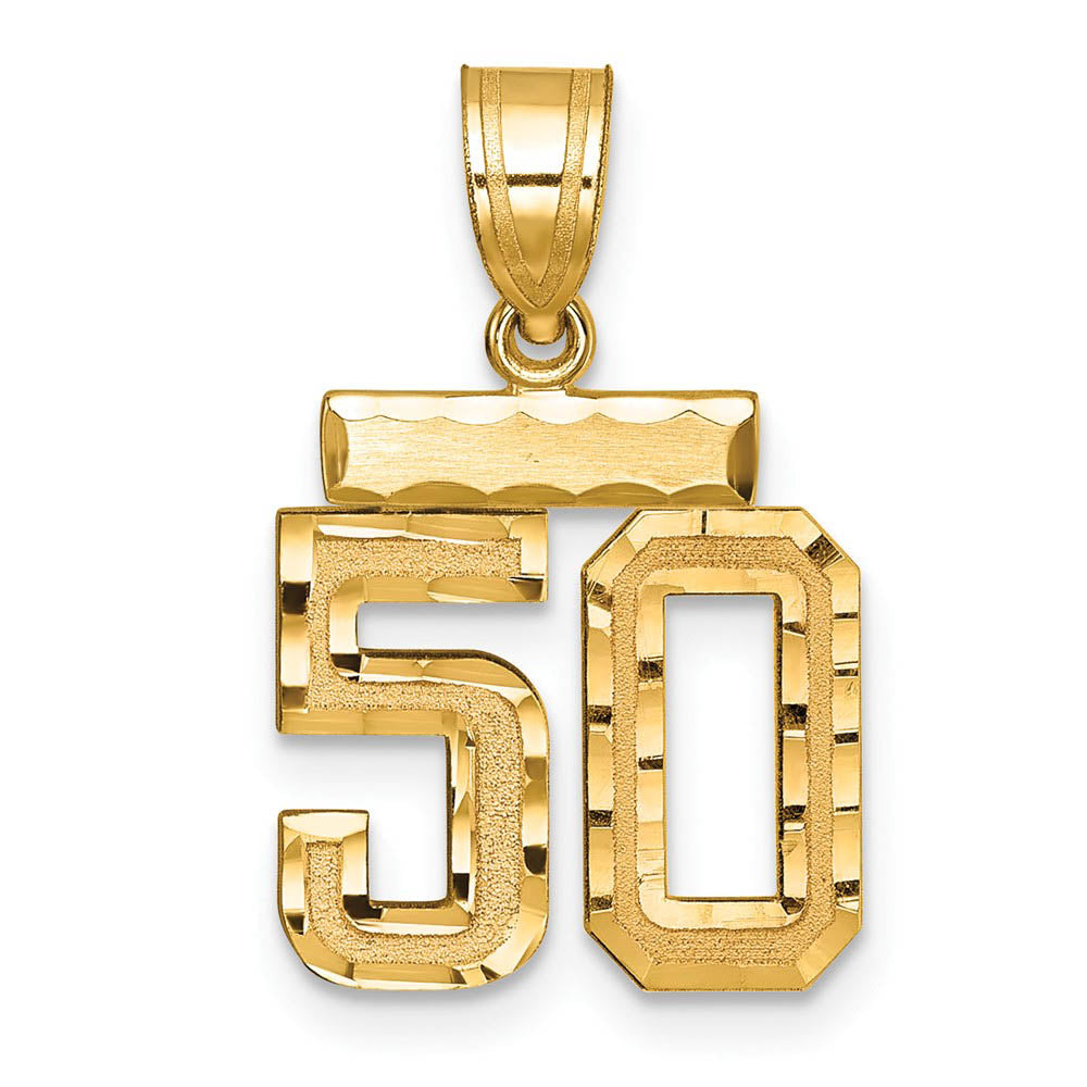 14k Yellow Gold, Varsity Collection, Small D/C Pendant Number 50 ...