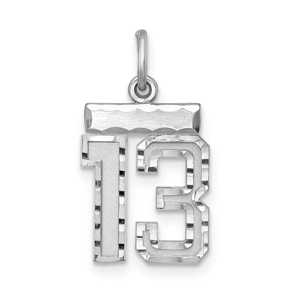 Sterling Silver, Varsity Collection, Small D/C Pendant, Number 13 ...