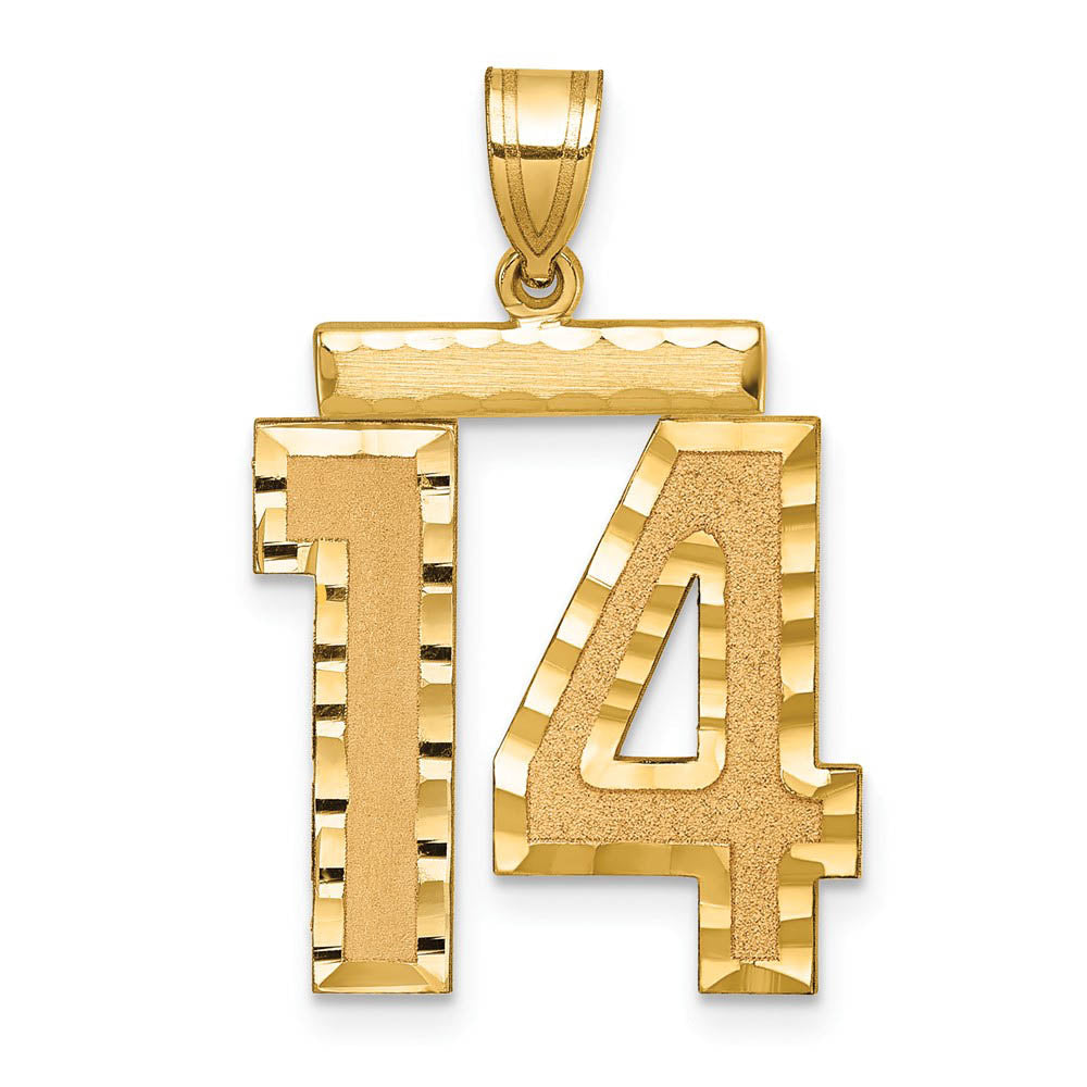 14k Yellow Gold, Varsity Collection, Large D/C Pendant Number 14 ...