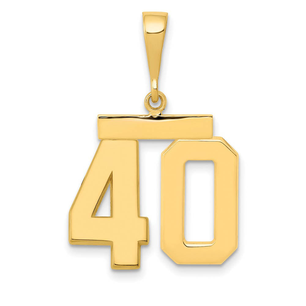 14k Yellow Gold, Athletic Collection Medium Polished Number 40 Pendant ...