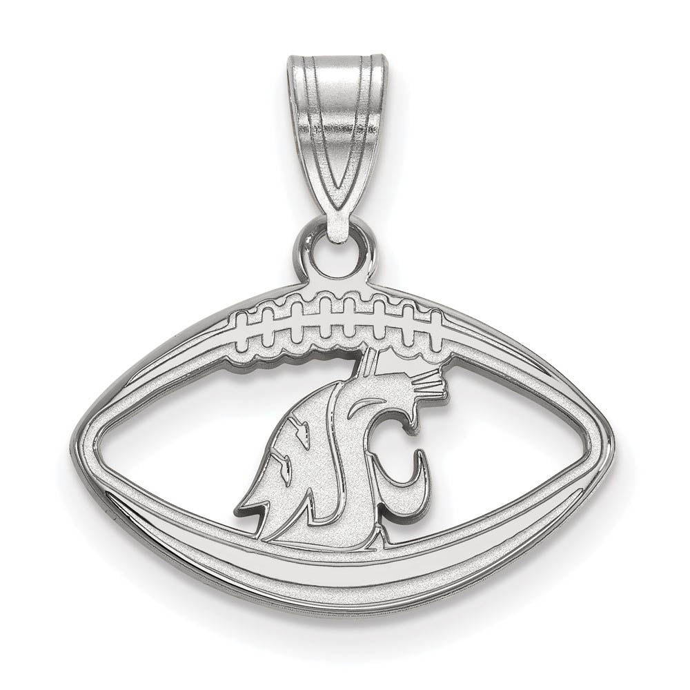 Sterling Silver Washington State Mascot Football Pendant - Black Bow ...