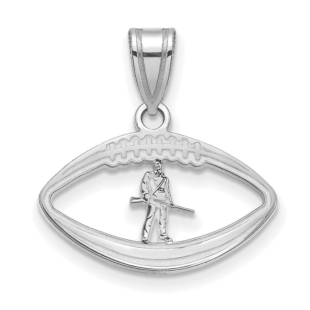 Sterling Silver West Virginia U. Mascot Football Pendant - Black Bow ...