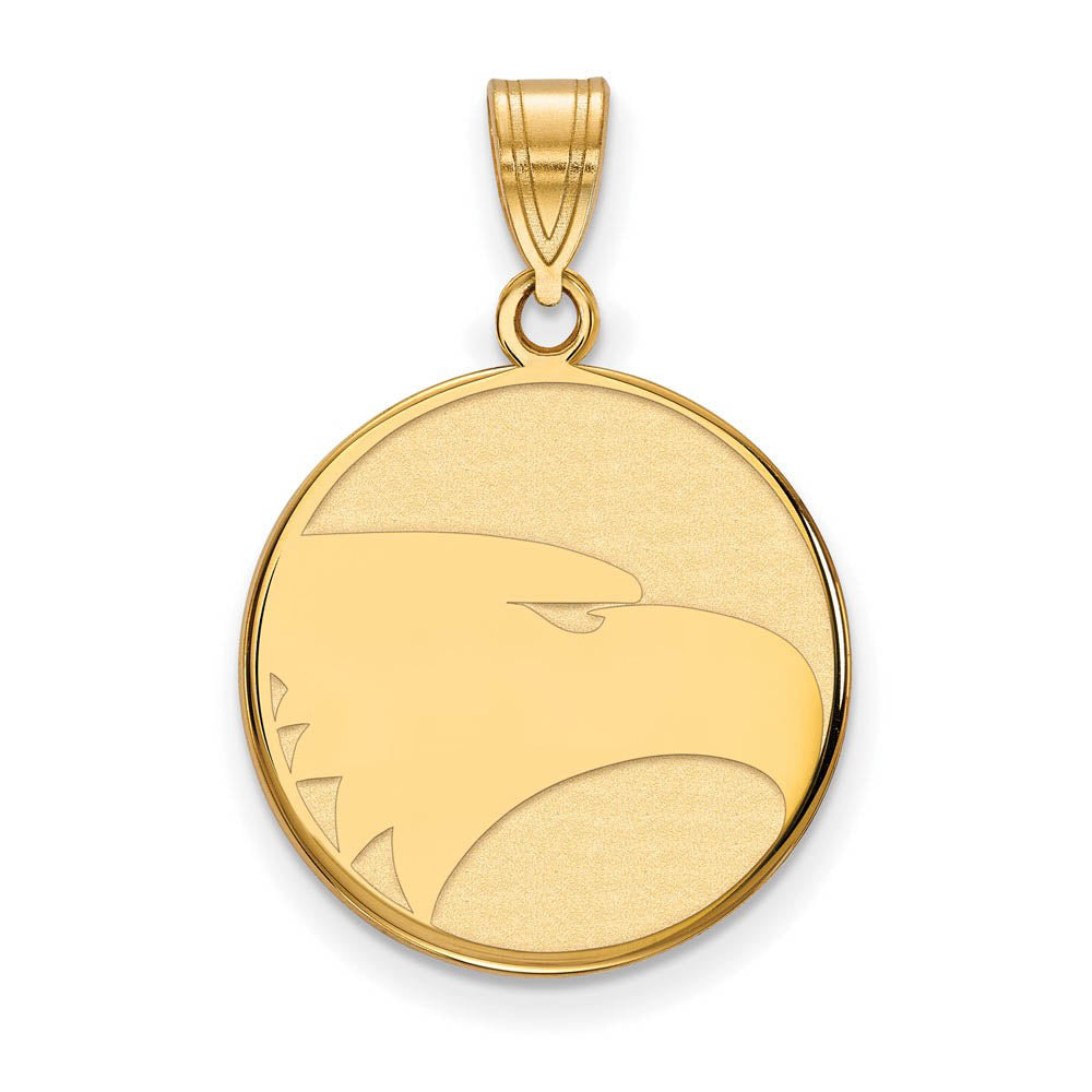 14k Yellow Gold Georgia Southern U Large Mascot Disc Pendant - Black ...