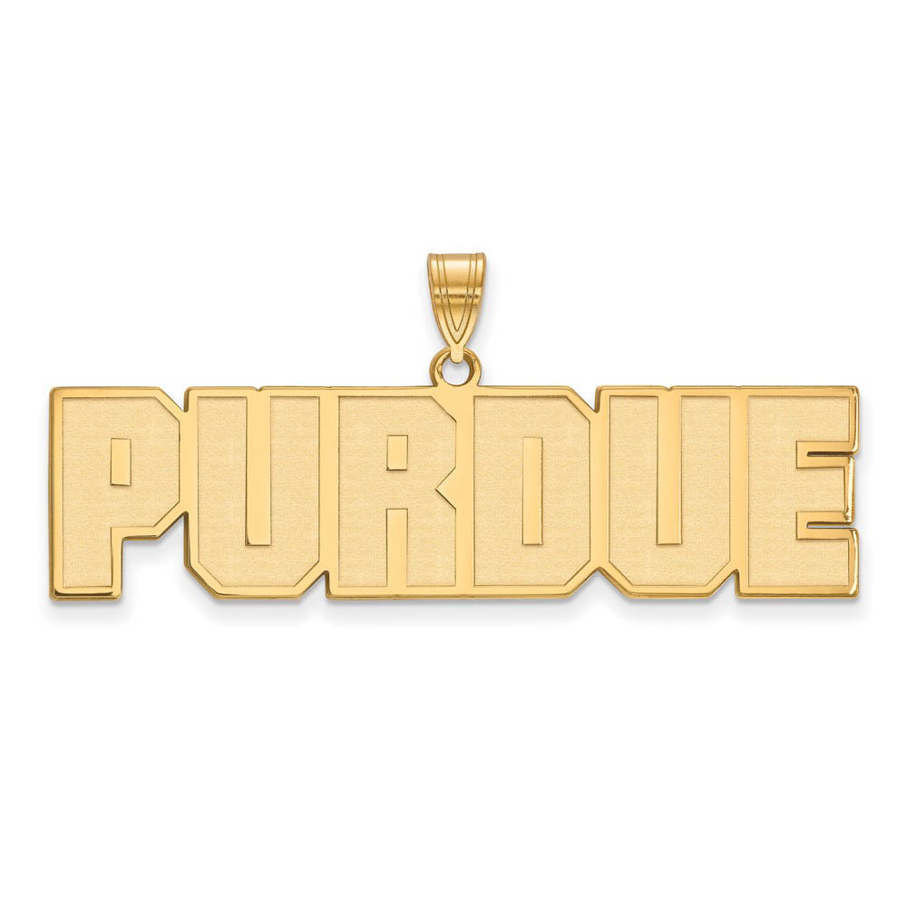 14k Gold Plated Silver Purdue Large Script Pendant - Black Bow Jewelry ...