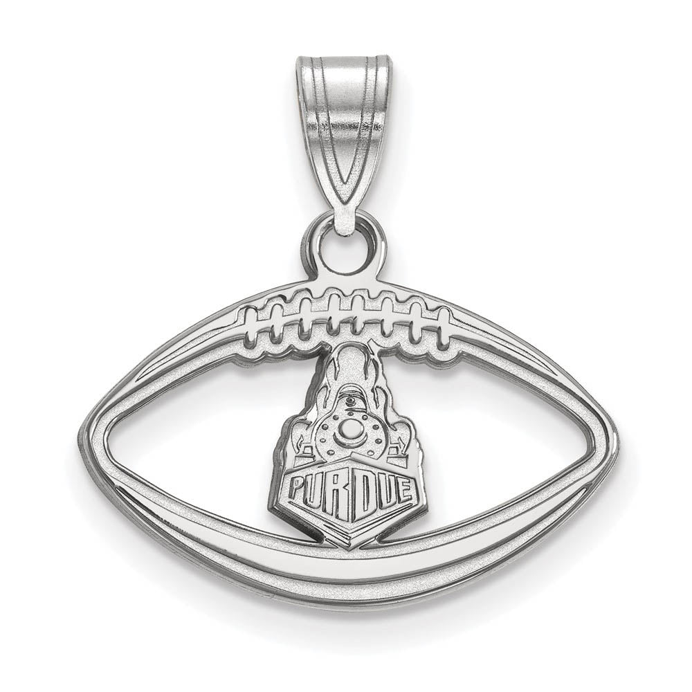 Sterling Silver Purdue Football Logo Pendant - Black Bow Jewelry Company