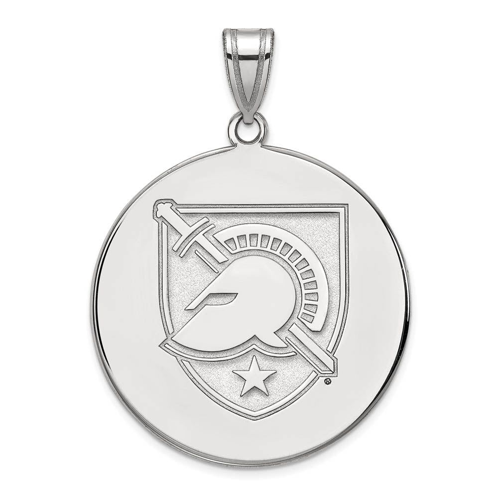 Sterling Silver Military Academy XL Shield Disc Pendant - Black Bow ...