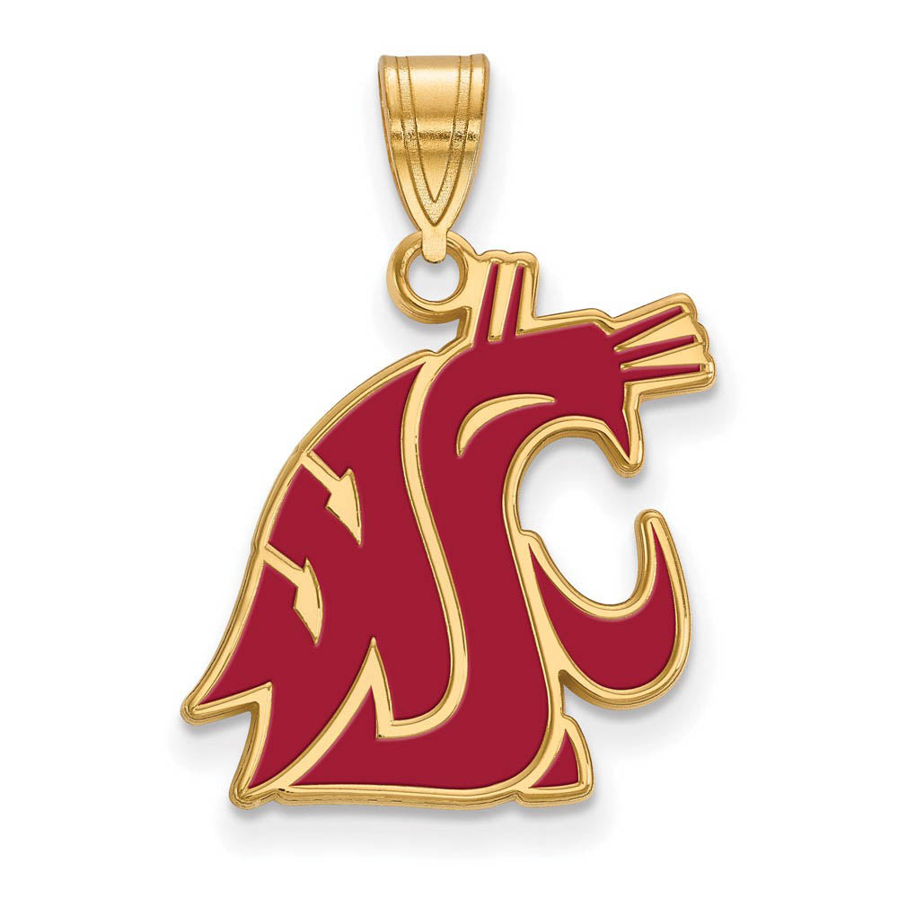 14k Gold Plated Silver Washington State Large Enamel Mascot Pendant ...