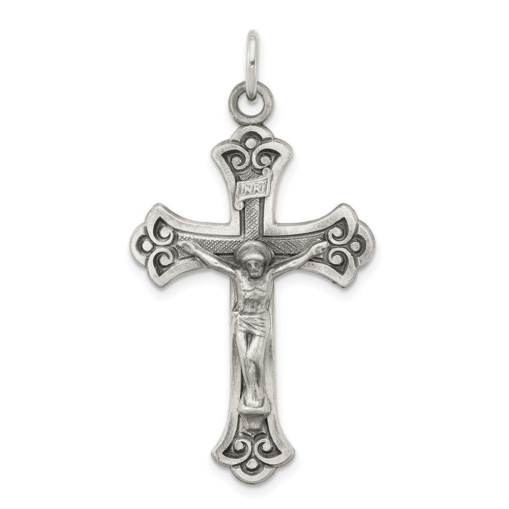 Sterling Silver Solid Antiqued INRI Crucifix Cross Pendant - 22 x 41mm ...