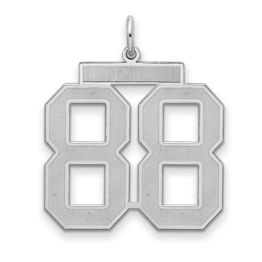 Sterling Silver, Jersey Collection, Large Number 88 Pendant - Black Bow ...
