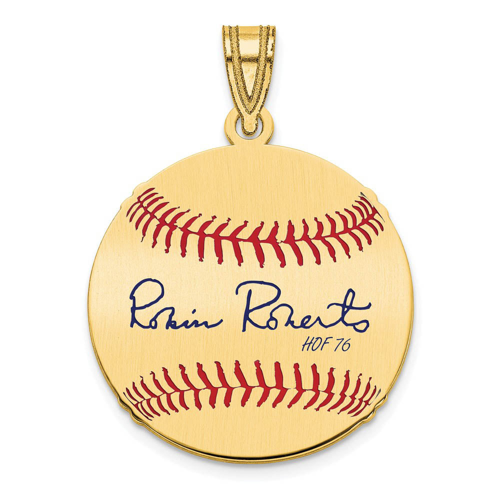 14K Gold Plated Robin Roberts Signature SM Enamel Baseball Pendant ...
