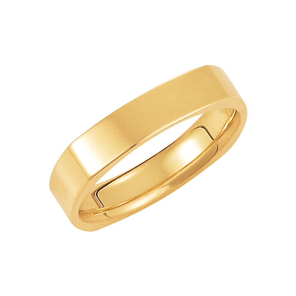 4mm Square Comfort Fit Polished Band in 14k Yellow Gold - Size 5 ...